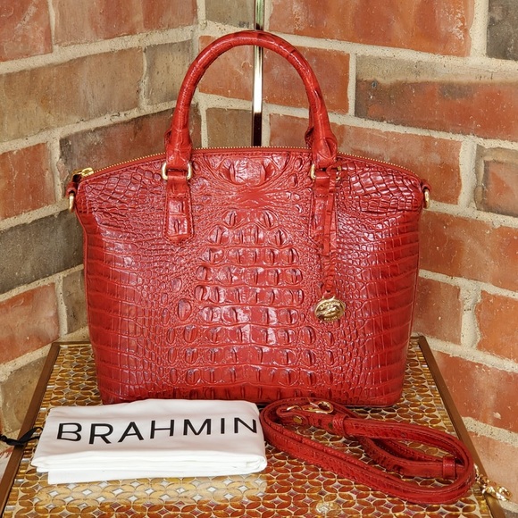 Brahmin | Bags | Brahmin Red Scarlet Melbourne Duxbury Satchel Nwt ...
